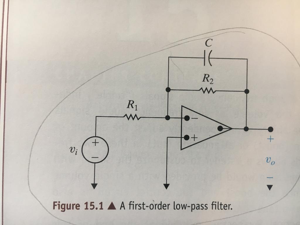 Solved AMM W Figure 15.1 A A first-order low-pass filter. | Chegg.com