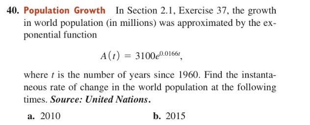 Solved 40. Population Growth In Section 2.1, Exercise 37, | Chegg.com