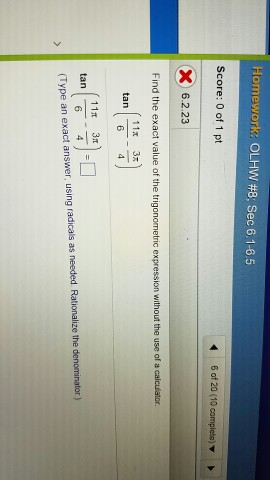 Solved Find the exact value of the trigonometric expression | Chegg.com