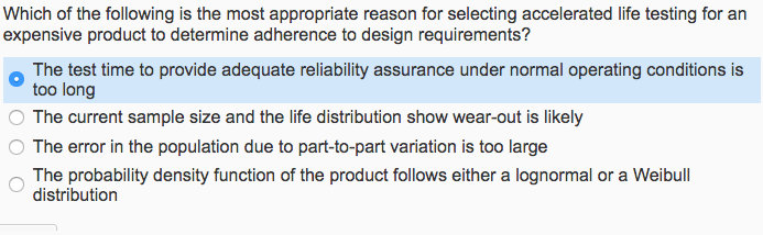 Solved Which of the following is the most appropriate reason | Chegg.com