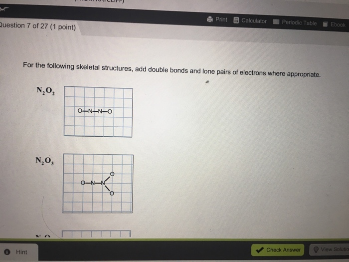 Solved For the following skeletal structures, add double | Chegg.com