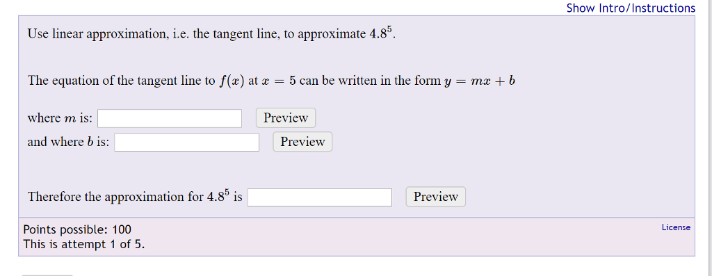 Solved Show Intro/Instructions Use linear approximation, | Chegg.com