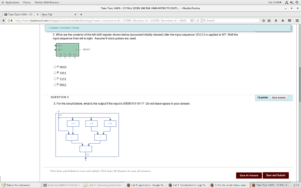 Solved Applications Places Firefox Web Browser Sat 13:04O | Chegg.com | Chegg.com