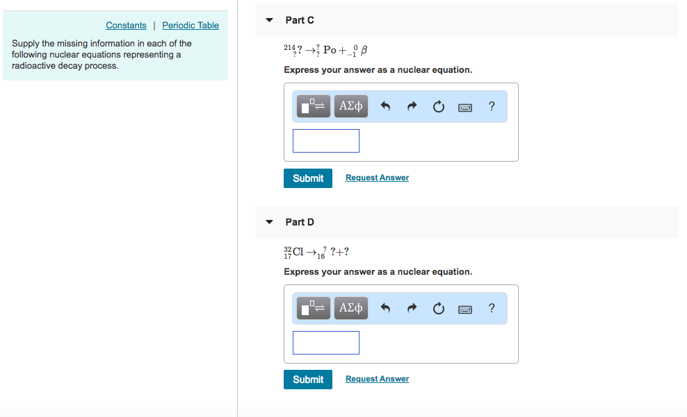 Solved Part A Constants | Periodic Table Supply the missing | Chegg.com