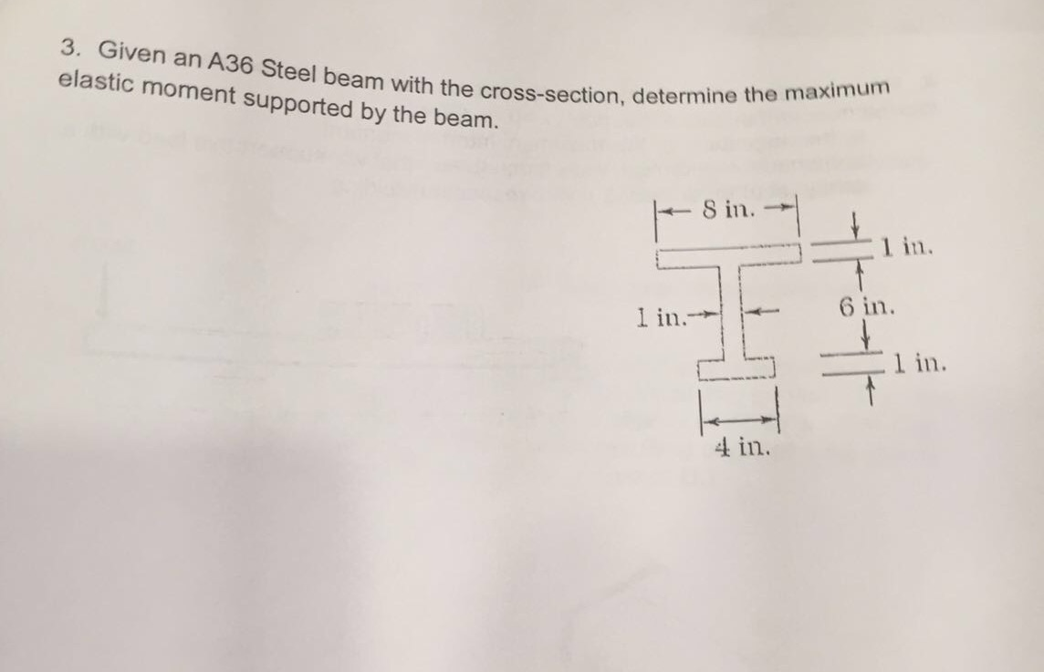 Given an A36 Steel beam with the cross-section, | Chegg.com