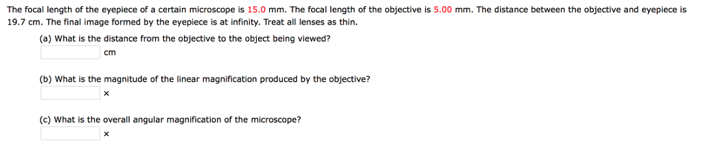 Solved The Focal Length Of The Eyepiece Of A Certain