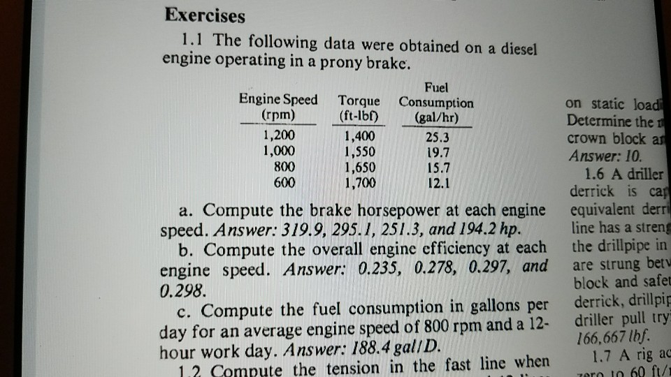 Solved Exercises 1.1 The following data were obtained on a | Chegg.com