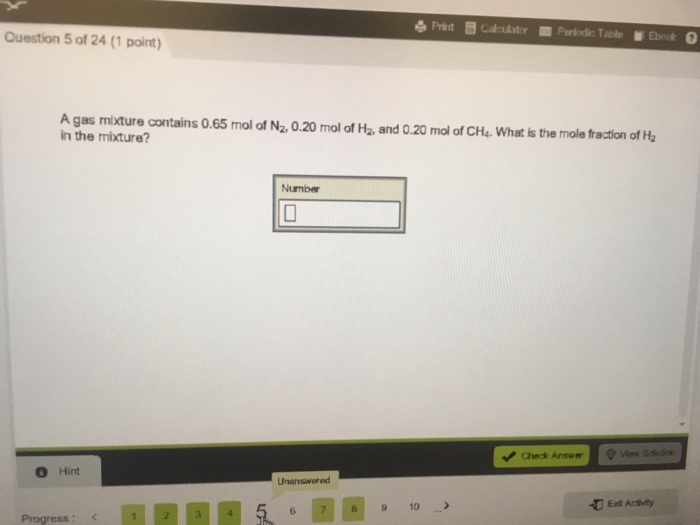 Solved A gas mixture contains 0.65 mol of N_2, 0.20 mol of | Chegg.com