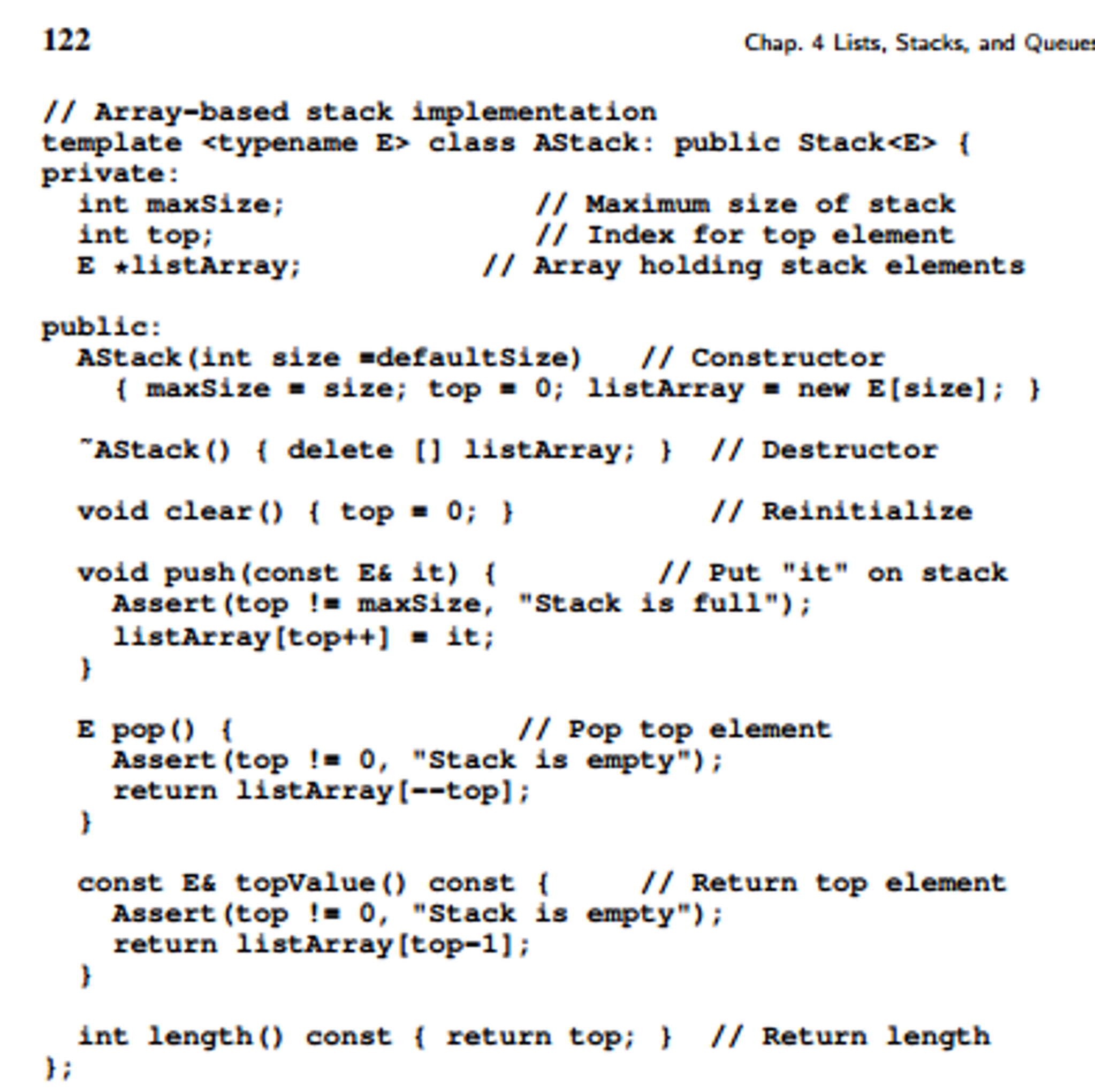 Try Both The Astack Class And The Lstack From The 