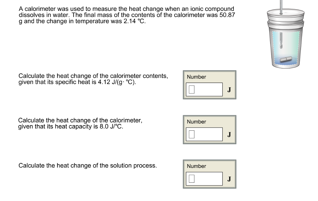Solved A calorimeter was used to measure the heat change | Chegg.com