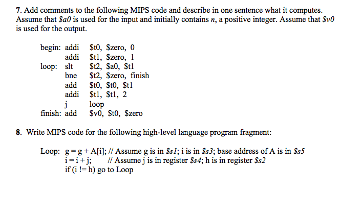 Solved Add Comments To The Following Mips Code And Describe 