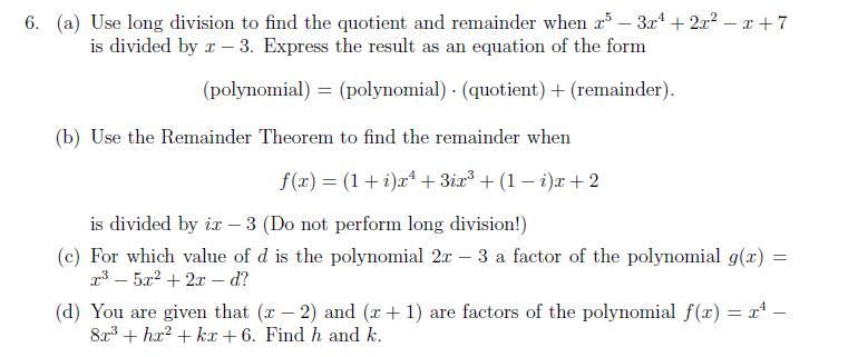 Solved Use long division to find the quotient and remainder | Chegg.com