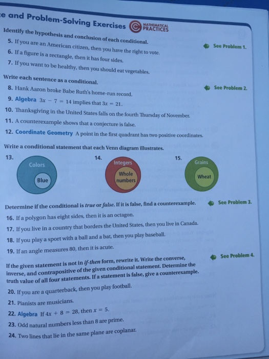 Solved Identify the hypothesis and conclusion of each | Chegg.com
