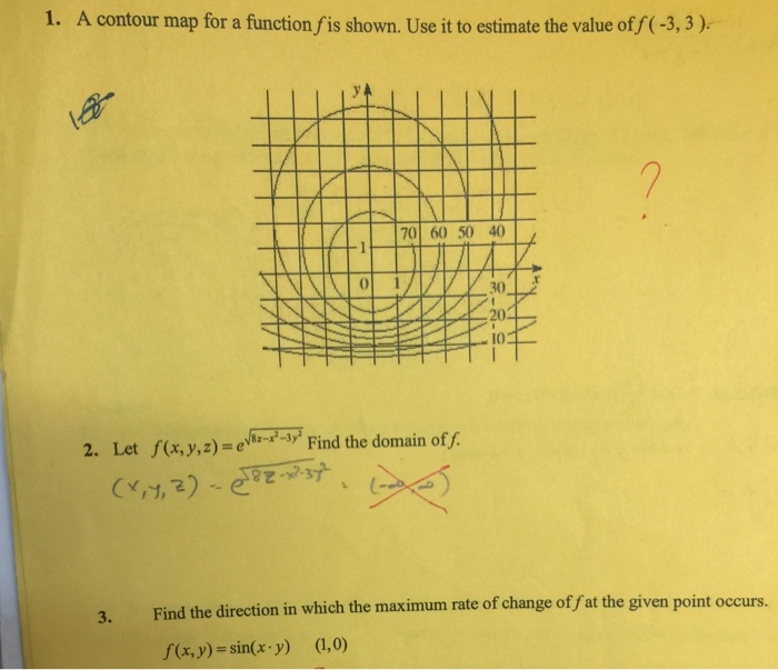 Solved A contour map for a function f is shown. Use it to | Chegg.com
