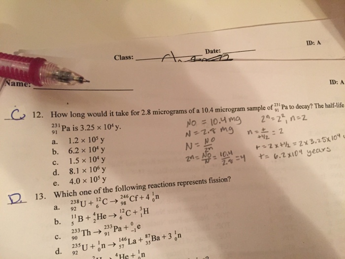 Solved how long would it take for 2.8 micrograms of a 10.4 | Chegg.com