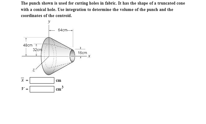 Solved The punch shown is used for cutting holes in fabric. | Chegg.com