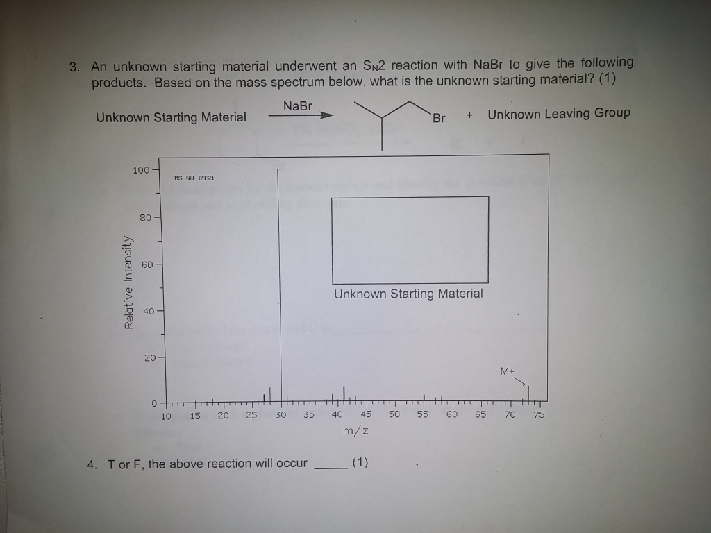 Solved An unknown starting material underwent an S_N 2 | Chegg.com