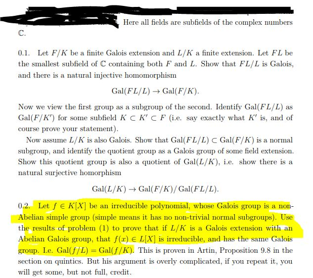 Solved Here all fields are subfields of the complex numbers | Chegg.com