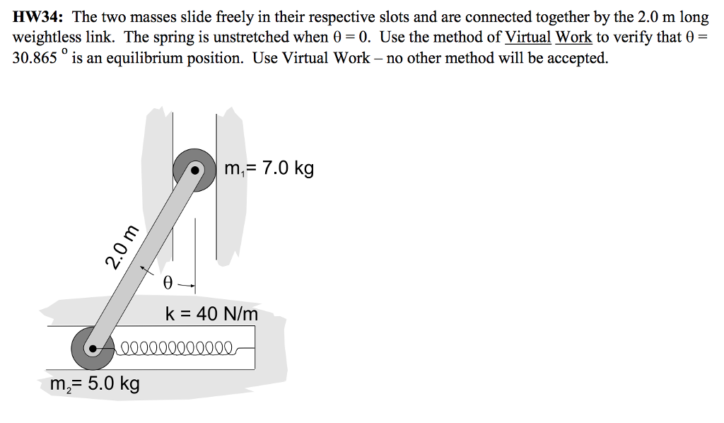 Solved connected together by the 2.0 m long weightless link. | Chegg.com