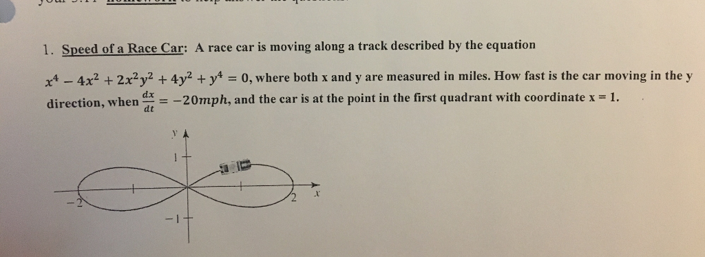 Solved 1. Speed of a Race Car: A race car is moving along a | Chegg.com