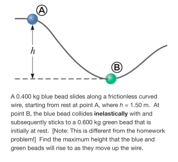 Solved A 0.400 kg blue bead slides along a frictionless | Chegg.com