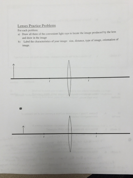 Solved Lenses Practice Problems For each problem: a) Draw | Chegg.com