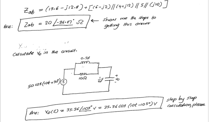Solved Please show me step by step calculation for the | Chegg.com