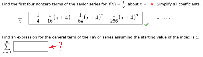 Solved Find the first four nonzero terms of the Taylor | Chegg.com
