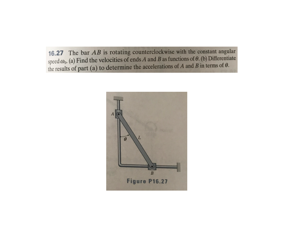 Solved 16.27 The bar AB is rotating counterclockwise with | Chegg.com