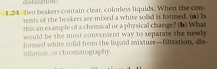 Solved Two beakers contain clear. colorless liquids. When | Chegg.com