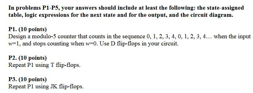 Solved In problems P1-P5, your answers should include at | Chegg.com