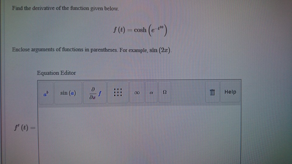 Solved Find the derivative of the function given below f (t) | Chegg.com
