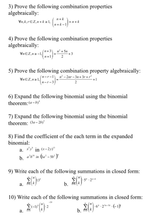 Solved 3) Prove the following combination properties | Chegg.com