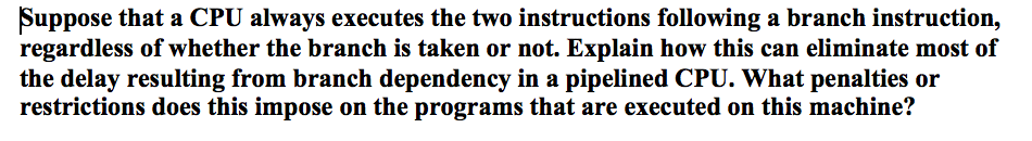 Solved Suppose That A Cpu Always Executes The Two