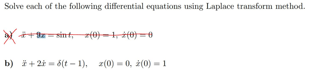 Solved Solve each of the following differential equations | Chegg.com