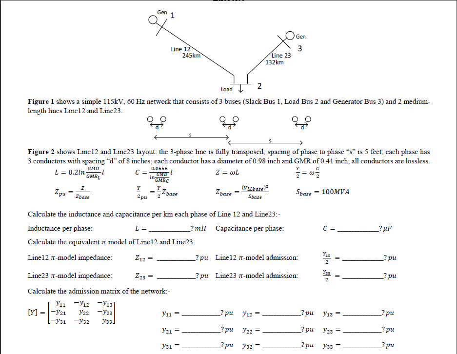 Solved For a given transmission line conductor layout, find | Chegg.com
