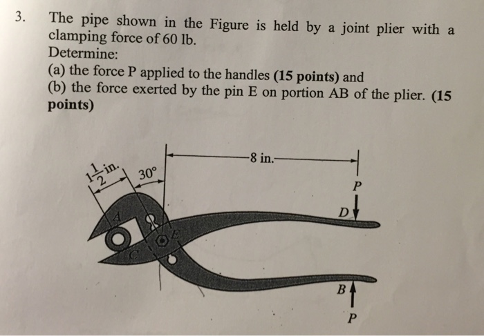 Solved 3. The pipe shown in the Figure is held by a joint | Chegg.com