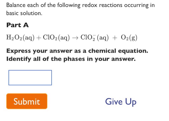 Solved Balance each of the following redox reactions | Chegg.com
