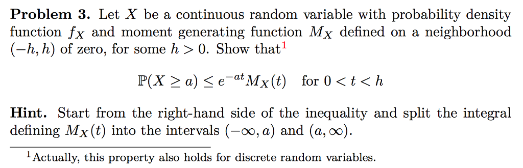 Solved Let X be a continuous random variable with | Chegg.com
