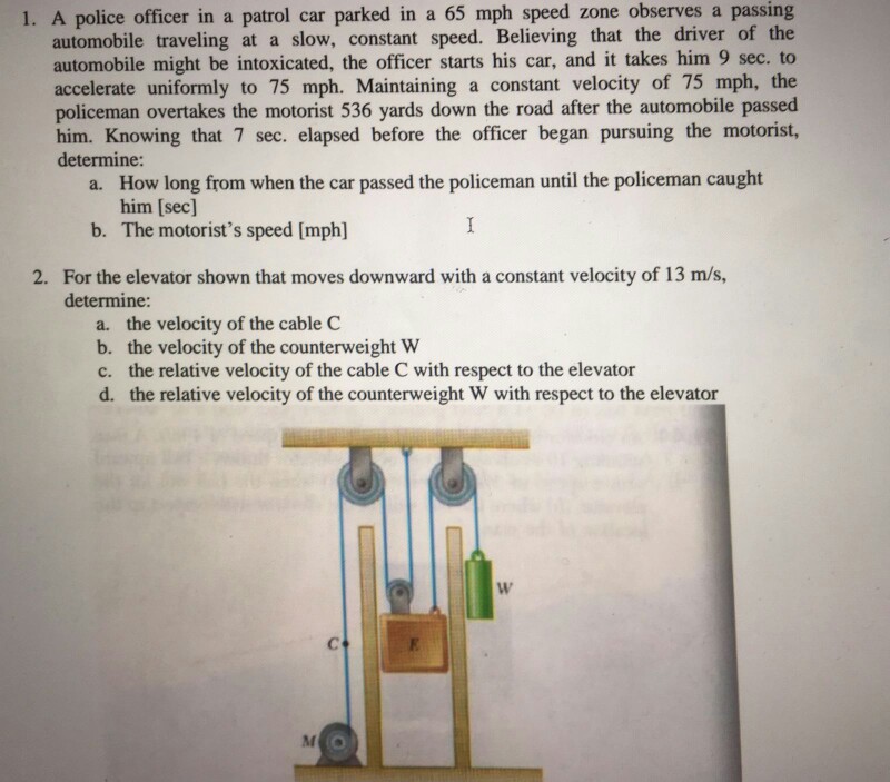 Solved 1. A police officer in a patrol car parked in a 65 | Chegg.com
