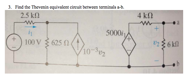 Solved Find the Thevenin equivalent circuit between | Chegg.com