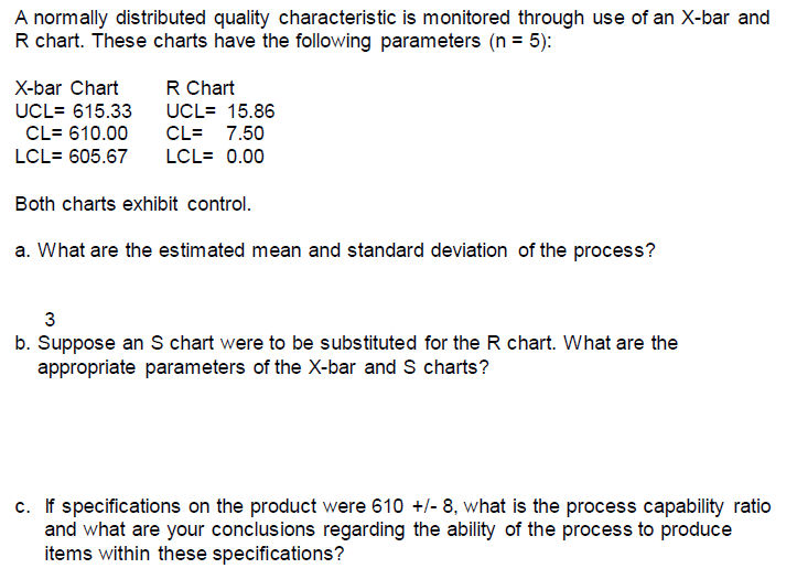 Solved A normally distributed quality characteristic is | Chegg.com