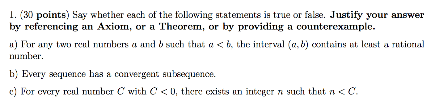 Solved Say whether each of the following statements is true | Chegg.com