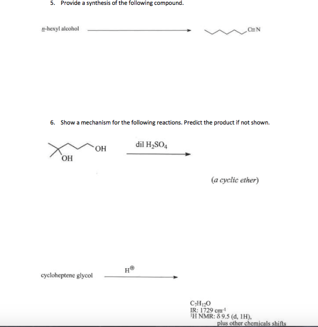 Solved Provide a synthesis of the following compound. Show | Chegg.com