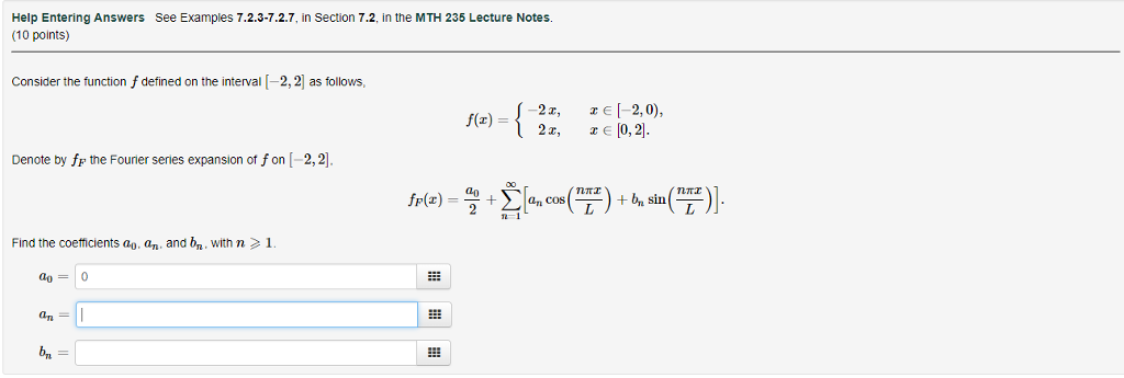 Solved Help Entering Answers (10 points) See Examples | Chegg.com