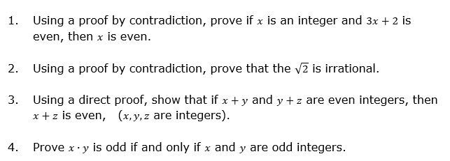 Solved Using a proof by contradiction, prove if x is an | Chegg.com