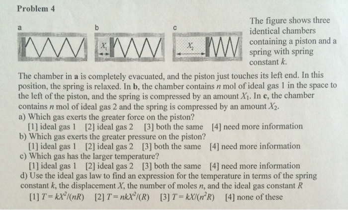 Solved: The Figure Shows Three Identical Chambers Containi... | Chegg.com
