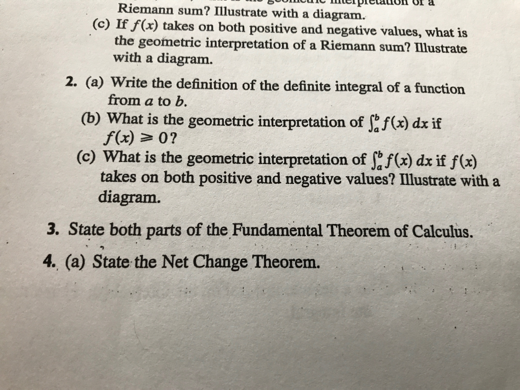 Solved (a) write the definition of the definite integral of | Chegg.com