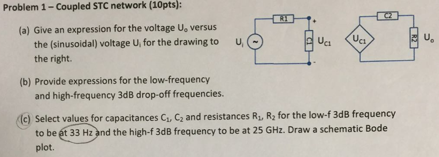 Give an expression for the voltage U_0 versus the | Chegg.com