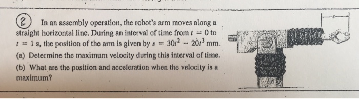 Solved In an assembly operation, the robot's arm moves along | Chegg.com
